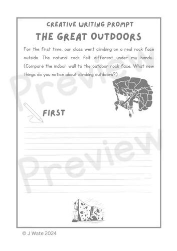 Fun Writing Activities & Climbing Sports Creative Writing Prompts ...