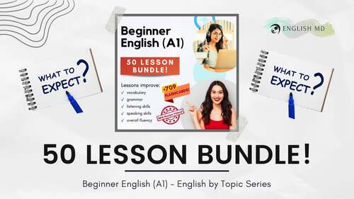Beginner ESL Lesson Bundle for Adults & Teens (50 lessons) (A1) by ...