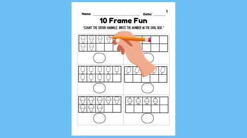 10 Frame Count & Write 1–10 | Ice Cream Counting Worksheets | Math for ...