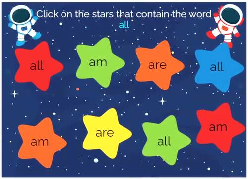 Space Explorers Interactive Kindergarten Dolch Sight Words Boom Cards