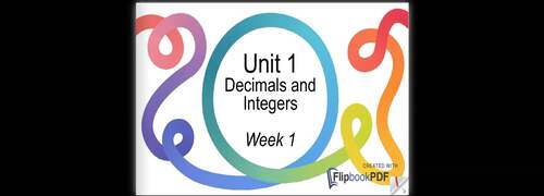 Decimals and Integers Week 1 - BUNDLE!! by Kept Curriculum OOK | TPT