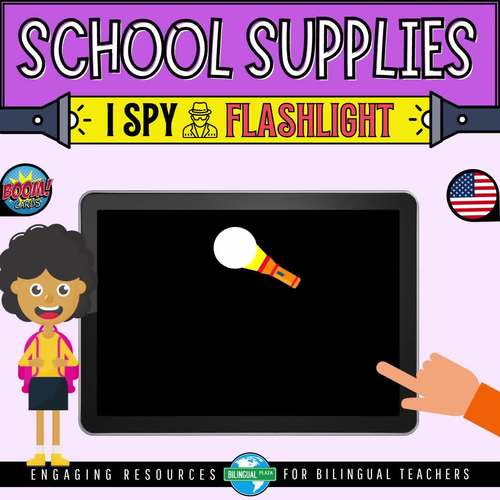Boom Cards™ SCHOOL SUPPLIES I Spy Flashlight ESL Back to School | TPT