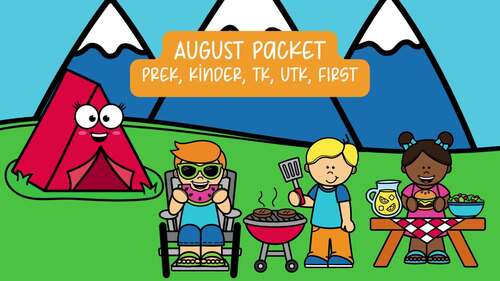 August Morning Work Packet Summer PreK Kindergarten First Grade TK UTK SPED