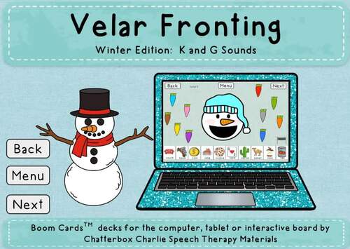 Velar Fronting Feed the Winter Character K and G Boom Cards | TPT