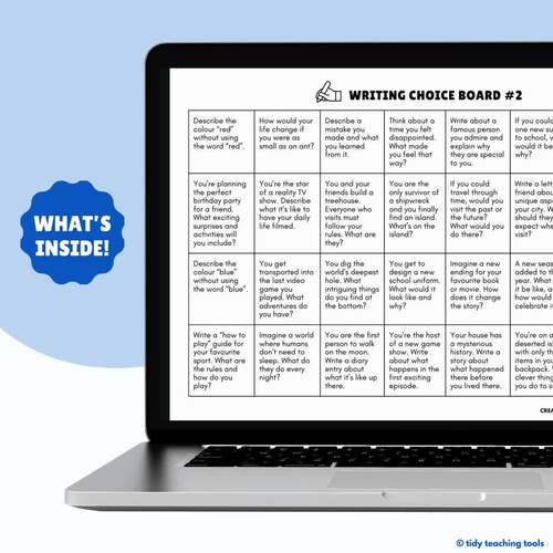50+ Daily Writing Prompts and Choice Boards for Grade 2, 3 & 4 | TPT