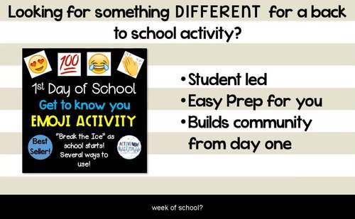 1st Day of School Activity: Get to Know you using EMOJIS Print and digital
