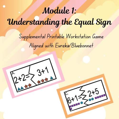 Understanding the Equal Sign Match Printable Game Aligned with Eureka ...