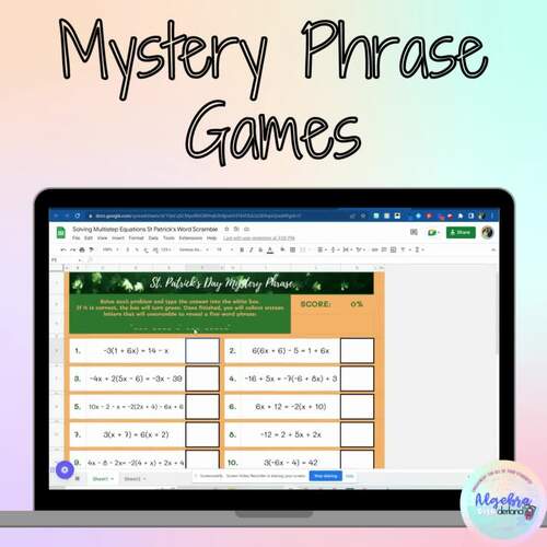 St. Patrick's Day Algebra Activity Operations with Polynomials | TPT