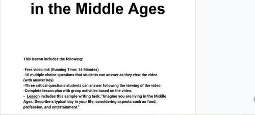 Video Activity: Life in the Middle Ages by The Social Studies Depot by Wade