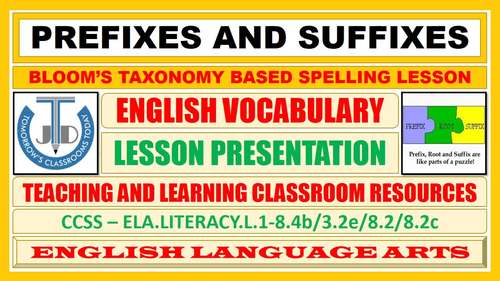 PREFIXES AND SUFFIXES: POWERPOINT PRESENTATION - 42 SLIDES by JOHN DSOUZA