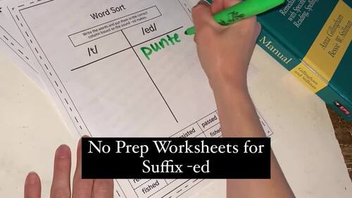 Suffix -ed : Phonics Worksheets & Decodable Reading Comprehension Passage