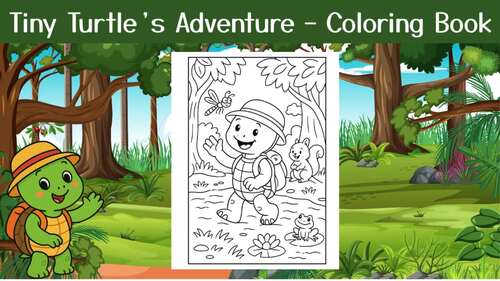 Tiny Turtle’s Adventure | Fun Coloring Book for Kids | Coloring Pages