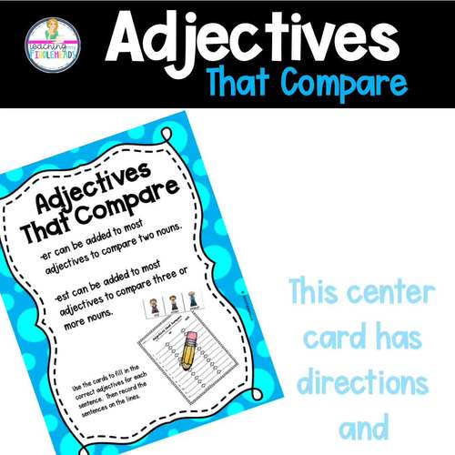 Adjectives That Compare Hands-On Literacy | Grammar Center by Fiddleheads