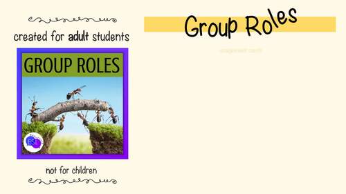Cooperative Group Role Cards for Adult ESL by Rike Neville | TPT