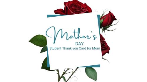 Roses are Red Mother's Day Piano Thank You Card by Piano Discoveries