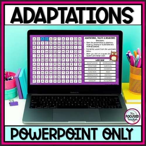 5th Grade Adaptations, Traits, and Behaviors Digital Word Search | TEKS ...