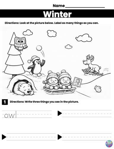 Winter Descriptive Writing ESL WIDA ACCESS Practice by ELL Connections