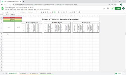 Heggerty Assessment Data Tracker by Makayla Thomas | TPT