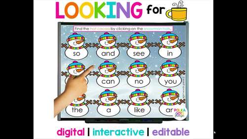 Digital Winter Snowman Letters and Sight Word Game | Distance Learning