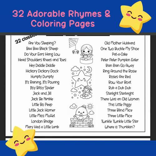 32 Fun Nursery Rhyme Coloring Pages – Classic Songs & Poems for PreK–K