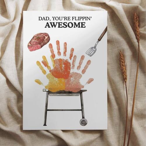 BBQ Grilling Fathers Day Handprint Craft Activity for Kindergarten Art ...