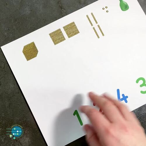 Montessori Math 4-Digit Golden Bead Division with Large Cards | TPT