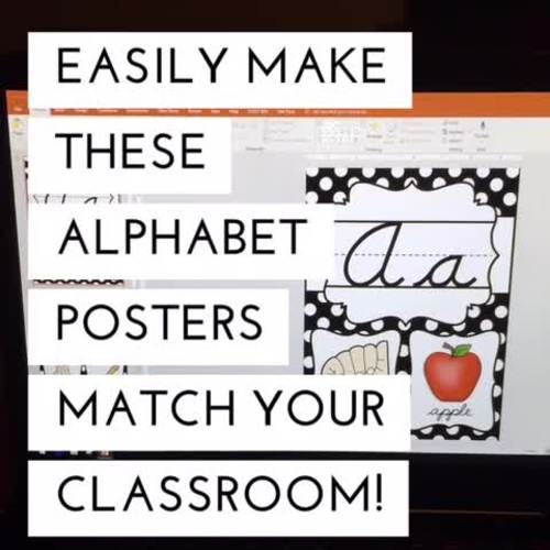 Alphabet Posters with ASL Hand Signs | Polka Dot Theme | Cursive | EDITABLE