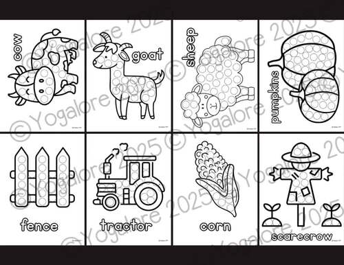 Farm Theme Coloring Pages & Dot Marker Activities | Fine Motor Practice