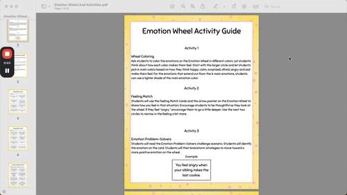 Emotion Wheel and Activities - Emotional Regulation by The Sonder School