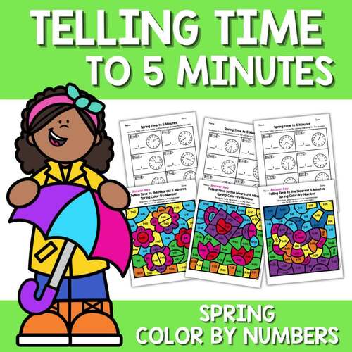 Spring Time to 5 Minutes Color by Number Code Fun Worksheets Crafts ...