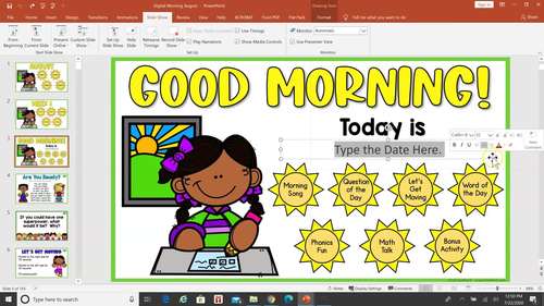Digital Morning Meeting for 1st Grade - November by Jodi Southard