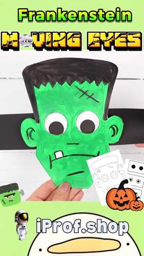 Halloween 6 Moving Eyes Mask Craft Activities No Prep Fall Coloring ...