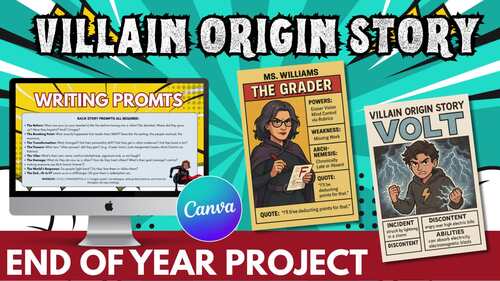End of Year Activity Villain Origin Story Project Last Week Upper ...