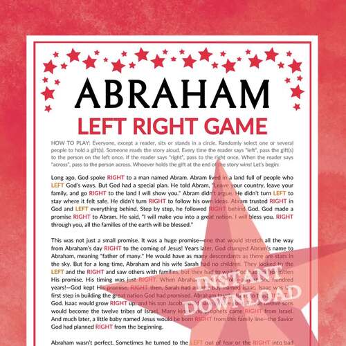 Abraham Left Right Game | Patriarch Father of the Bible Story Learning ...