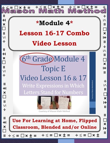 6th Grade Math Mod 4 Video Lesson 16-17 Writing Expressions **Distance ...