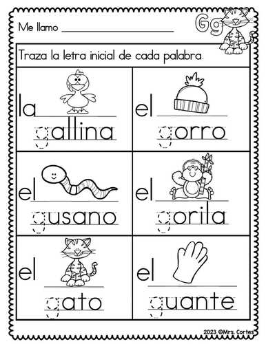 Fonética K-1: De sonidos a sílabas- Letra G by mrscortes | TPT