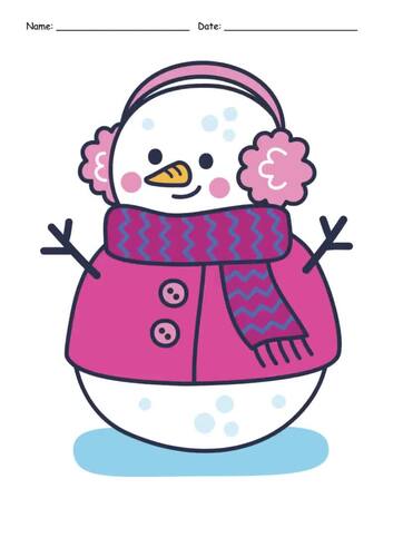 Snowman Printable Activities | Build, Color & Write by Mysnel | TPT
