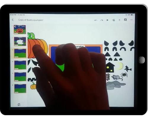 Build a pumpkin Digital Halloween Art Activity for Google Slides