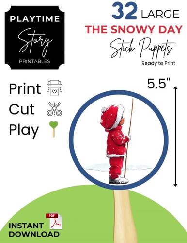 Story Printables The Snowy Day Stick Puppets & Felt Story for Felt ...