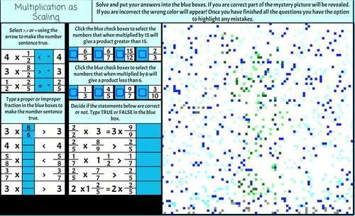 Fractions Multiplication As Scaling 5th Grade Pixel Art | 5.NF.5