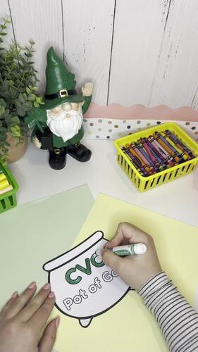 CVC Pot of Gold Craft | Short Vowel CVC Words | March Literacy Craft ...