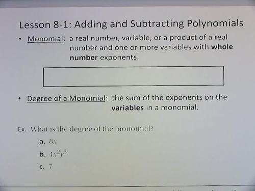 Algebra 1 Flipped Classroom - Chapter 8: Polynomials and Factoring