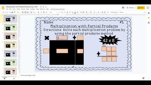 Multiplication with Partial Products Digital Task Cards Google ...