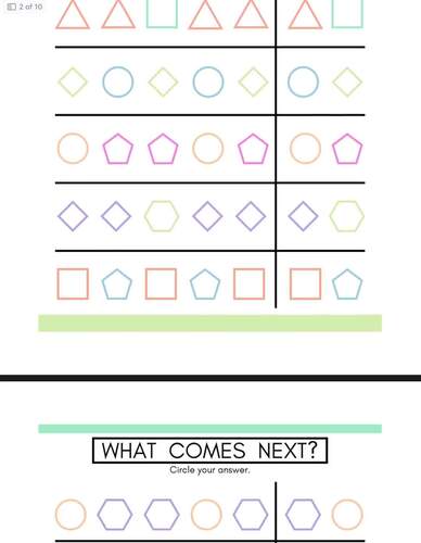 Shape and Color Pattern Worksheets, Pattern Recognition, Math, Geometry