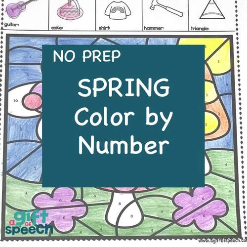 Spring NO PREP Language Activities Color by Number Categories ...