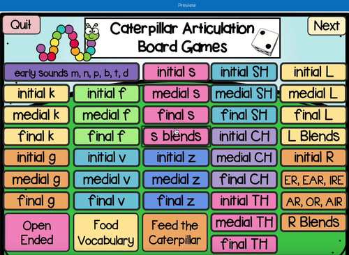 Caterpillar Speech Therapy Games Printable + Boom Cards™ Articulation ...