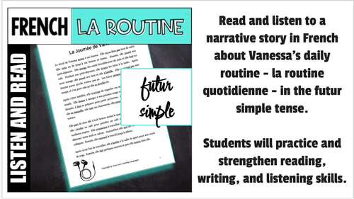 French Futur Simple - La Routine Quotidienne Reading & Listening ...