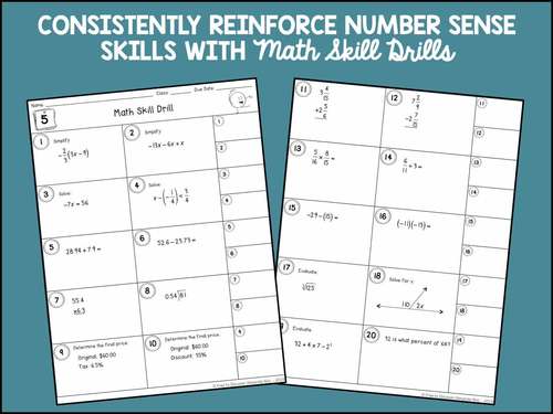 Math Intervention for Middle School | 8th Grade Math Skill Drills