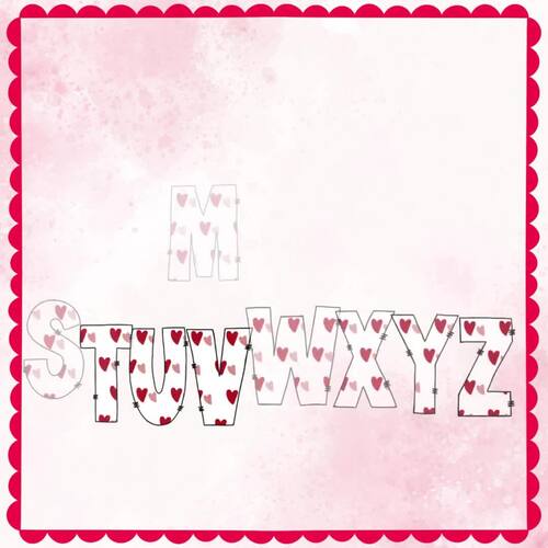 Valentine font A-Z ,0-9 PNG SVG ,Duo set 1 by It me digital Art
