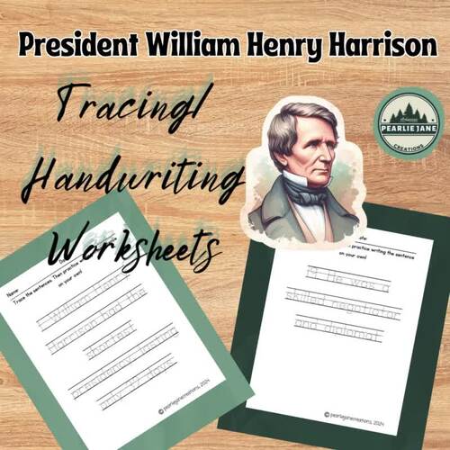 William Henry Harrison Tracing/Handwriting Practice for K/1st Graders